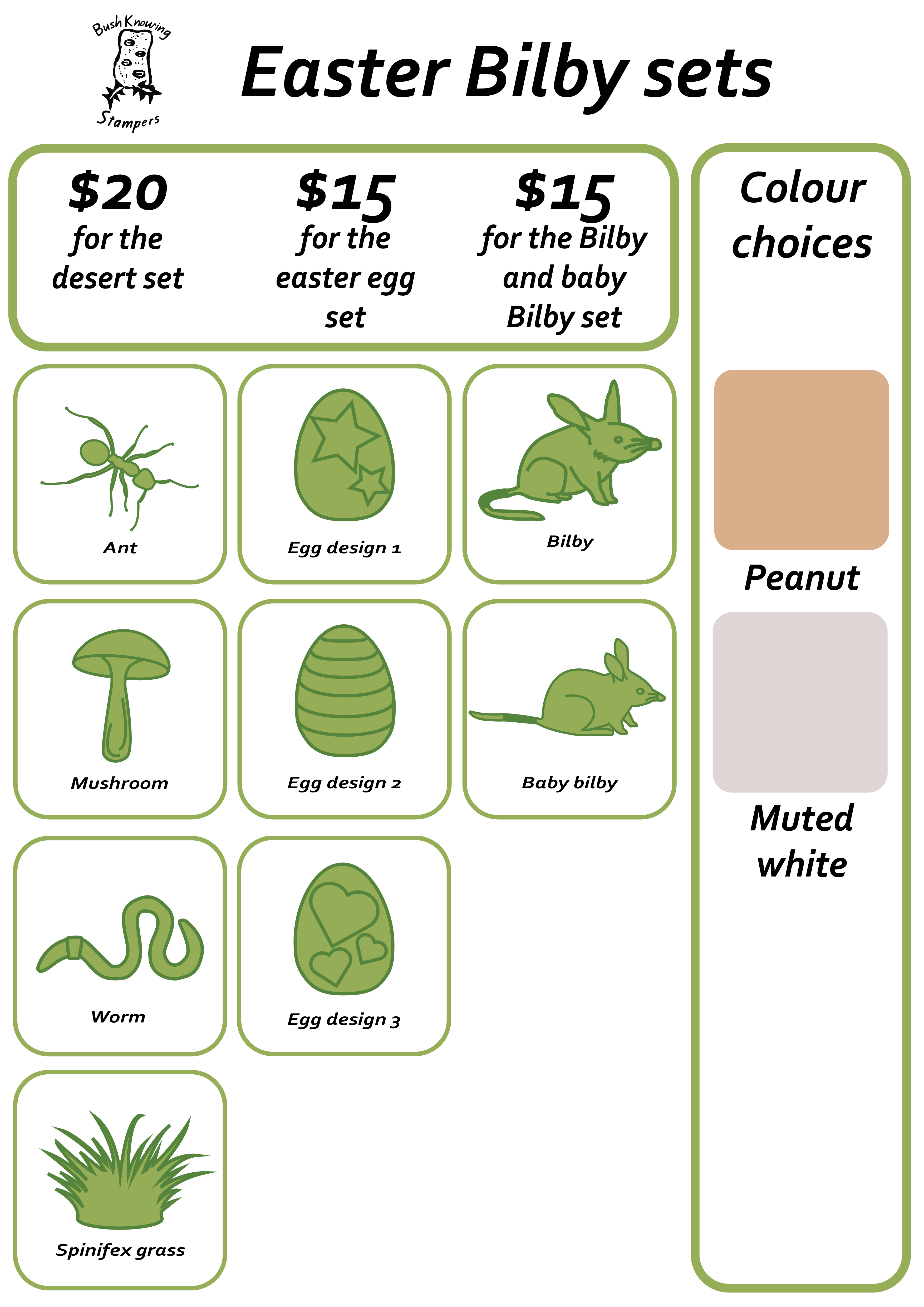 Easter Bilby Stamper Collection - Bush Knowing Forest School