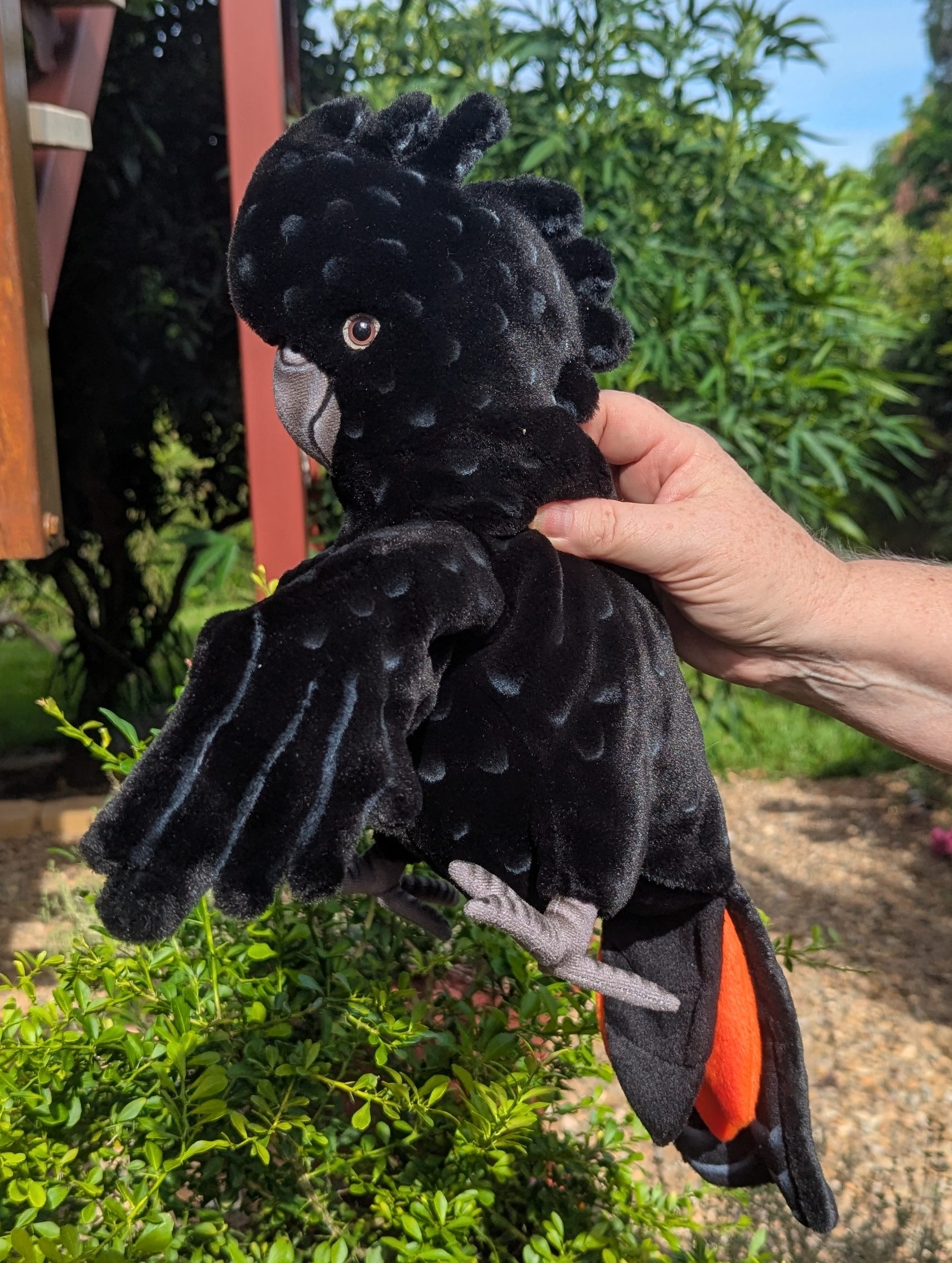 HANSA Black Cockatoo puppet - Bush Knowing Forest School